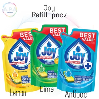 JOY Dishwashing Liquid Sparkling Lime/Lemon/Antibac Refill Pack (375ml ...