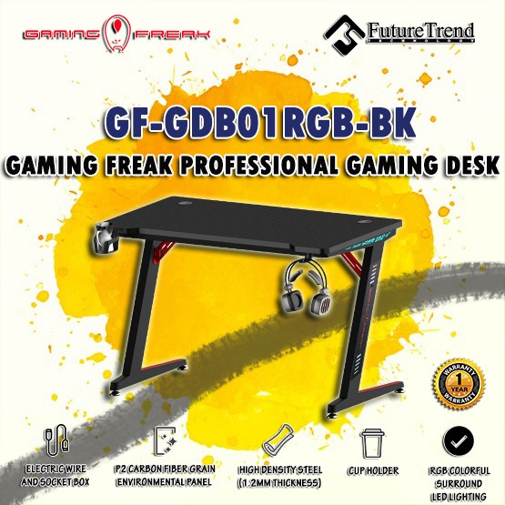 AVF Gaming Freak GF-GDB01RGB-BK Gaming Freak Gaming Desk Born for E ...