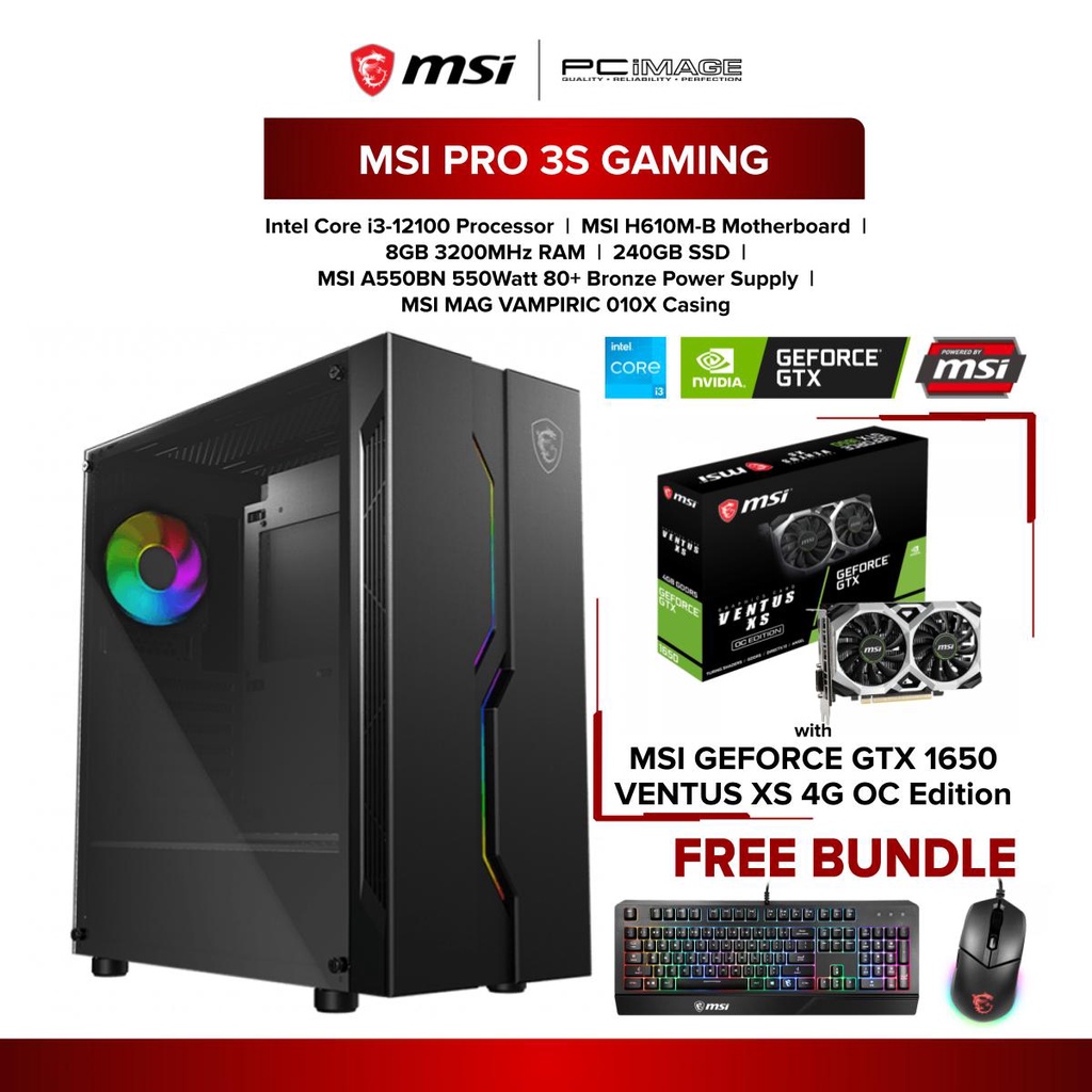 MSI PRO 3S GAMING PC [POWERED by MSI] | Shopee Malaysia