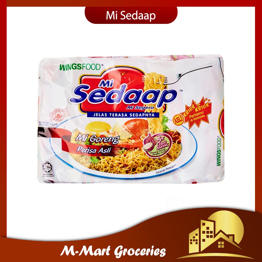 Mi Sedaap/Sedap Mi Goreng Perisa Asli - Original Flavour (5 x 91g ...