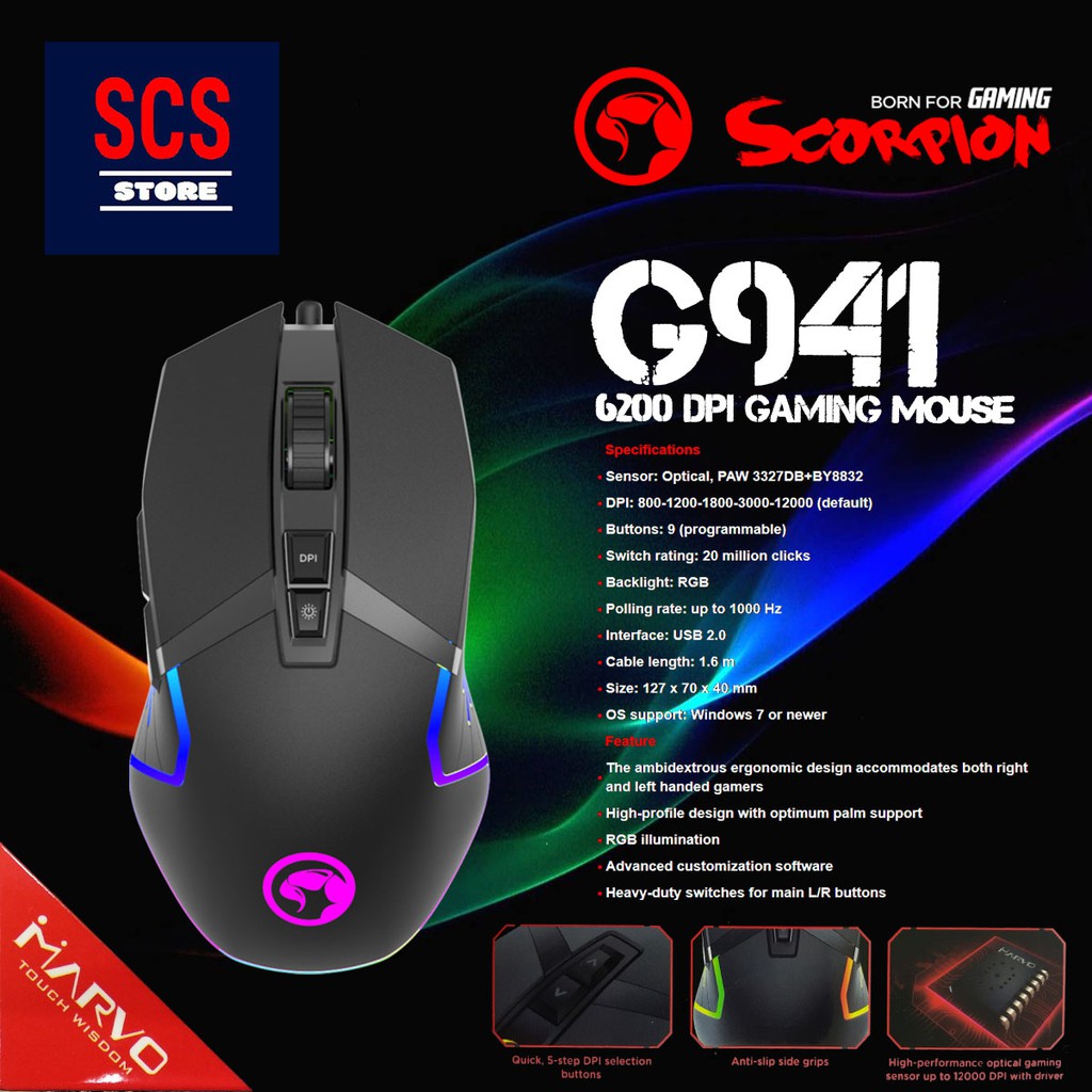 MARVO G941 RGB WIRED GAMING MOUSE | Shopee Malaysia
