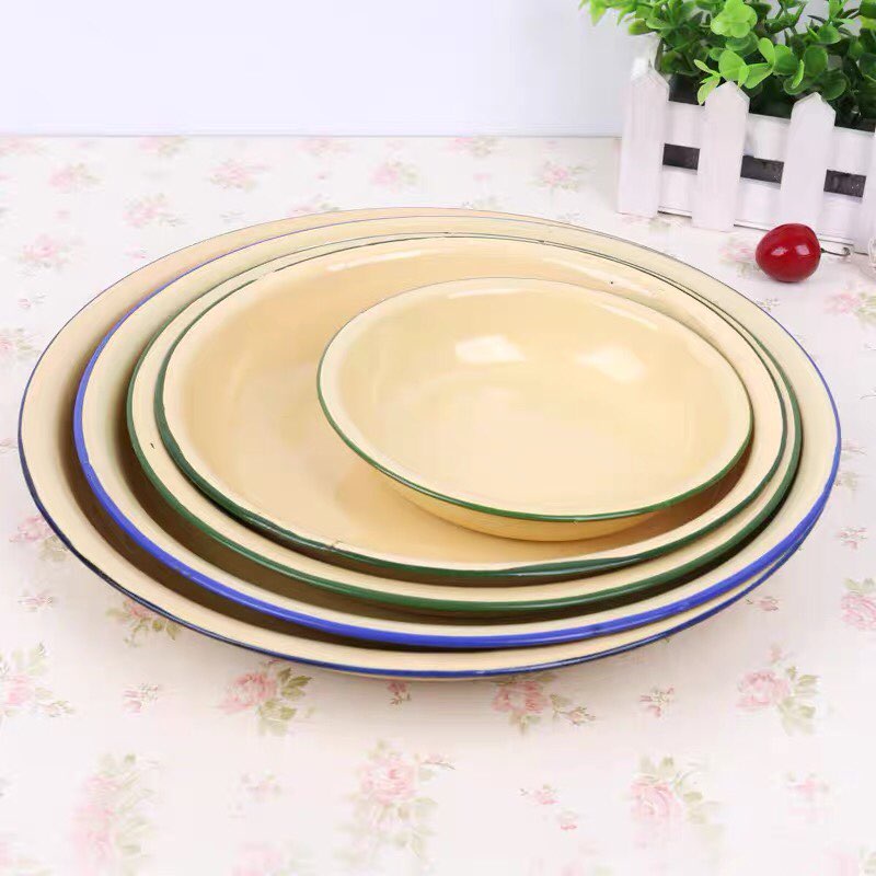 Enamel Rice Plate Vintage Yellow Traditional Pinggan Ayan Koleh Ayan ...