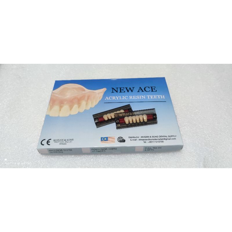 New Ace / Acrylic Resin Teeth / 1 Board or 1 Row Front Teeth Anterior ...