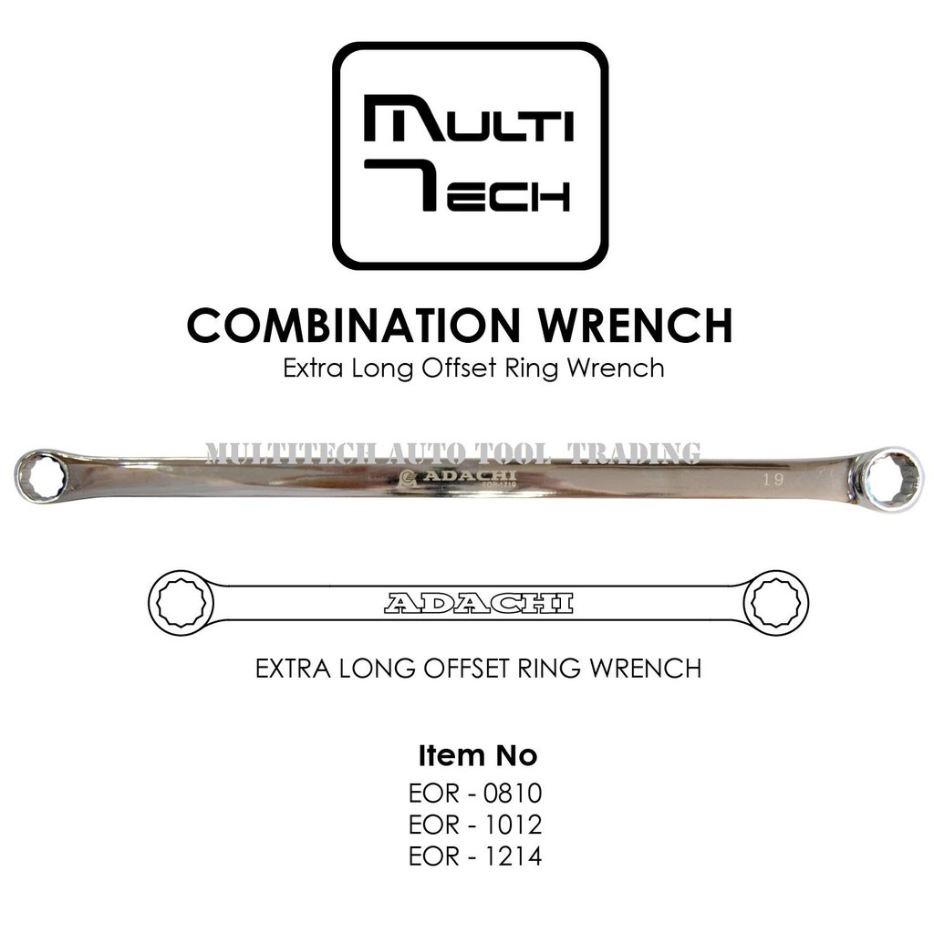 Adachi Combination Wrench - Extra Long Offset Ring Wrench 0810 1012 1214 | Shopee Malaysia
