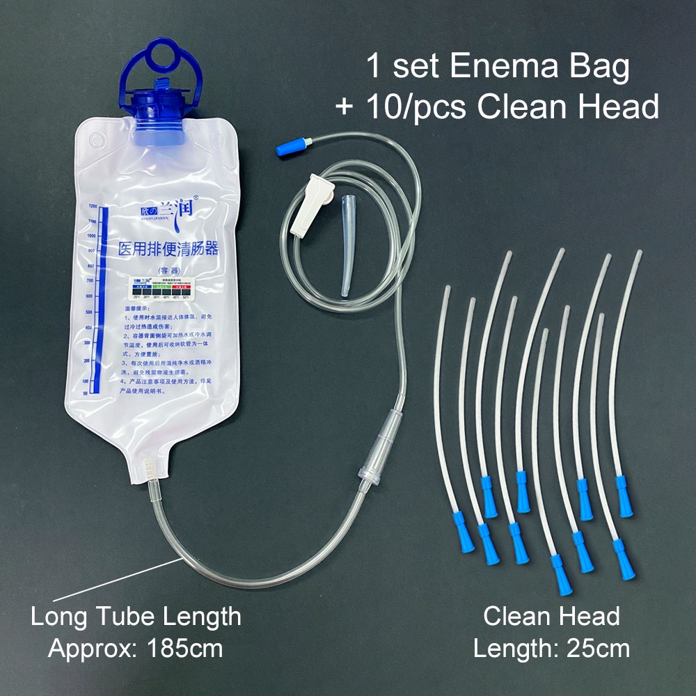 IsALifestyle Medical 1200ml Enema Bag Kits Set Defecation Bowel Cleaner ...