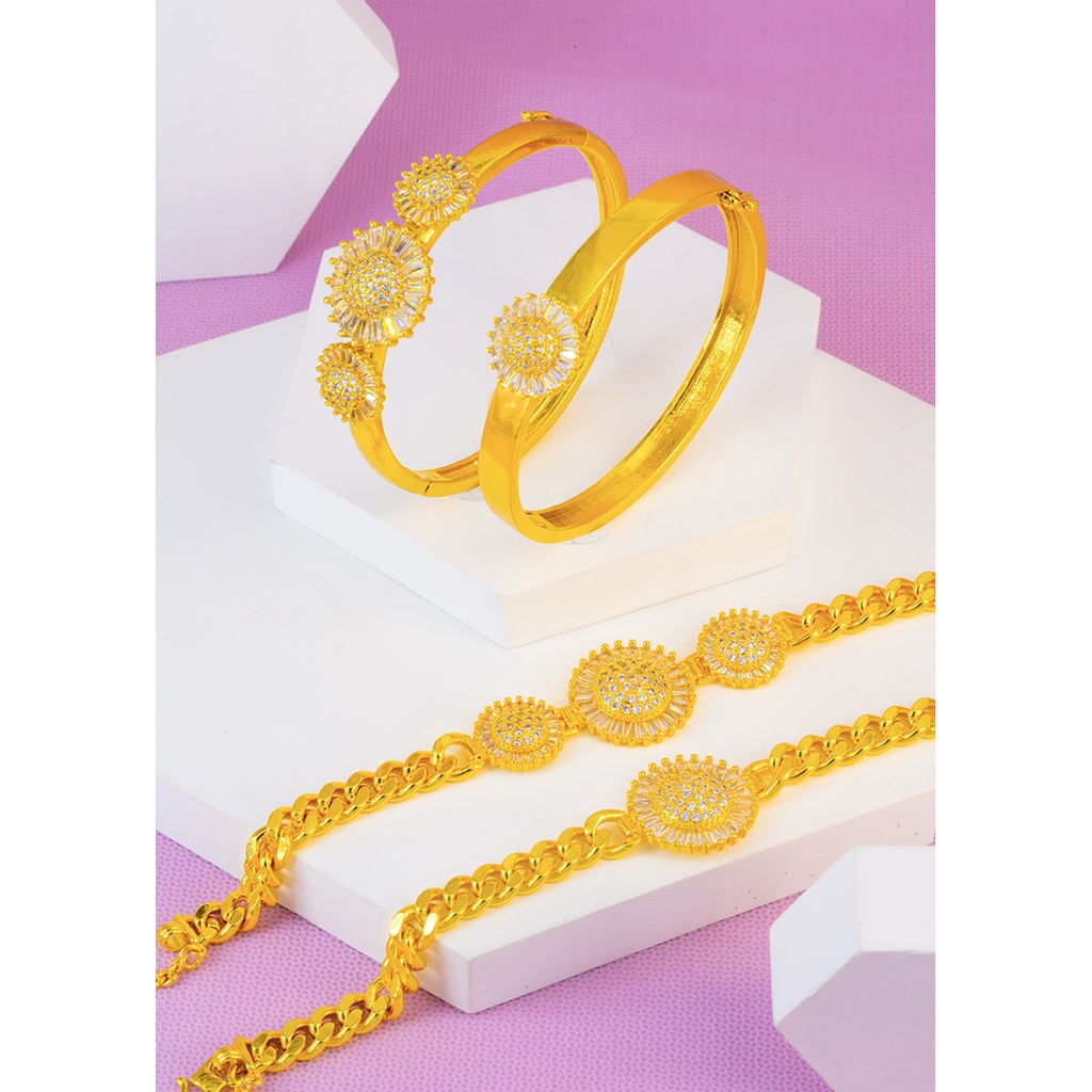 New!! Terbaru Emas Bangkok Bangle & Gelang Design Bunga Matahari ...