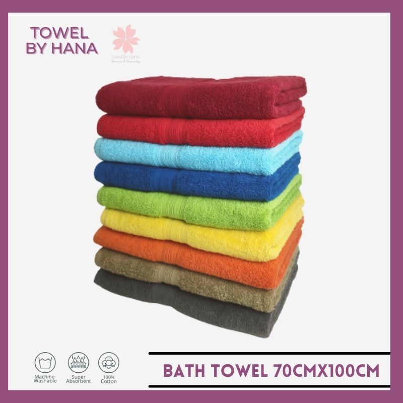 Tuala Mandi Dewasa Serap Air 70x140cm 500g Towel Bath Cotton Tebal ...
