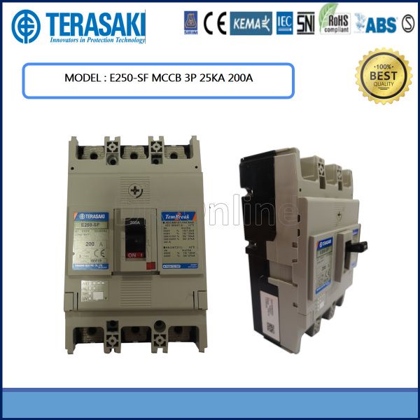 TERASAKI MCCB 3POLE MOULDED CASE CIRCUIT BREAKER MCCB 3P 25KA 200A , (E250F) | Shopee Malaysia