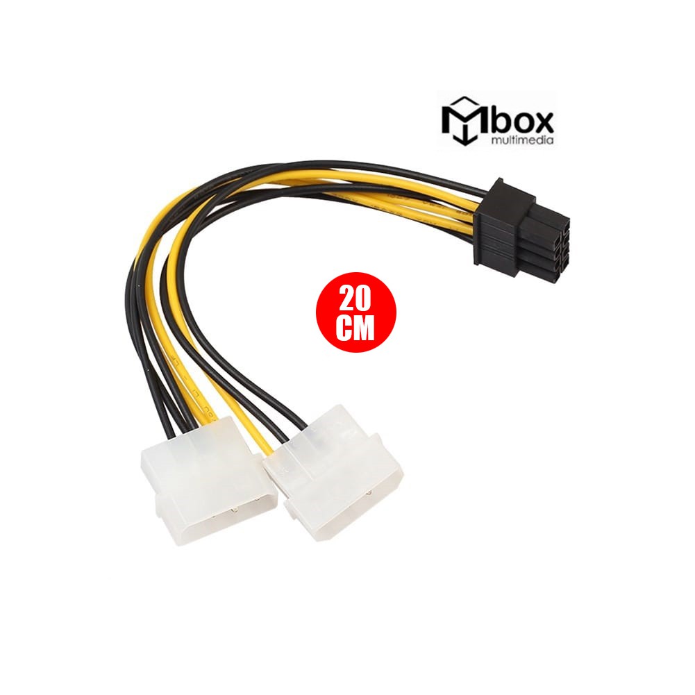 (STOCK READY) MBOX Dual Molex 4 Pin To 8 Pin GPU Connector Power Cable ...