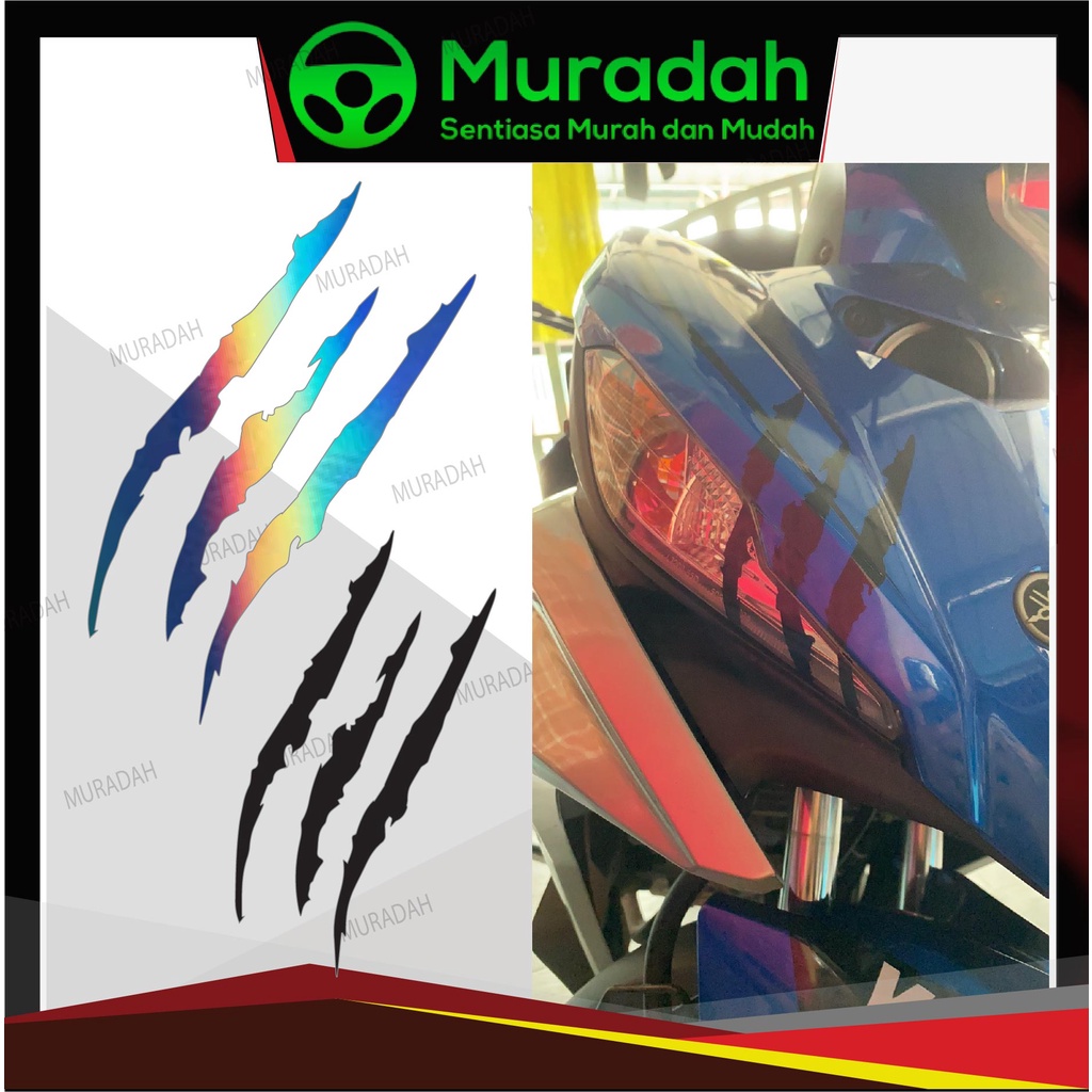 [Rdy Stock]Stiker Cakar kereta, moto, topi keledar & lampu kenderaan ...
