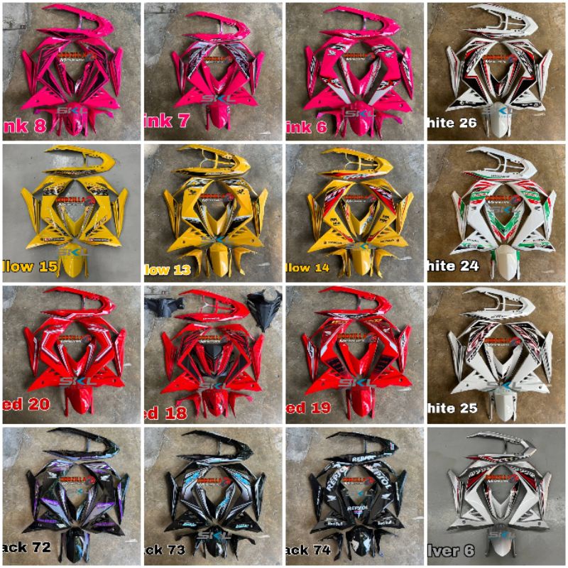 COVERSET HONDA RS150 V1 V2 V3 NEW DESIGN 2022 PINK SKY BLUE SILVER ...