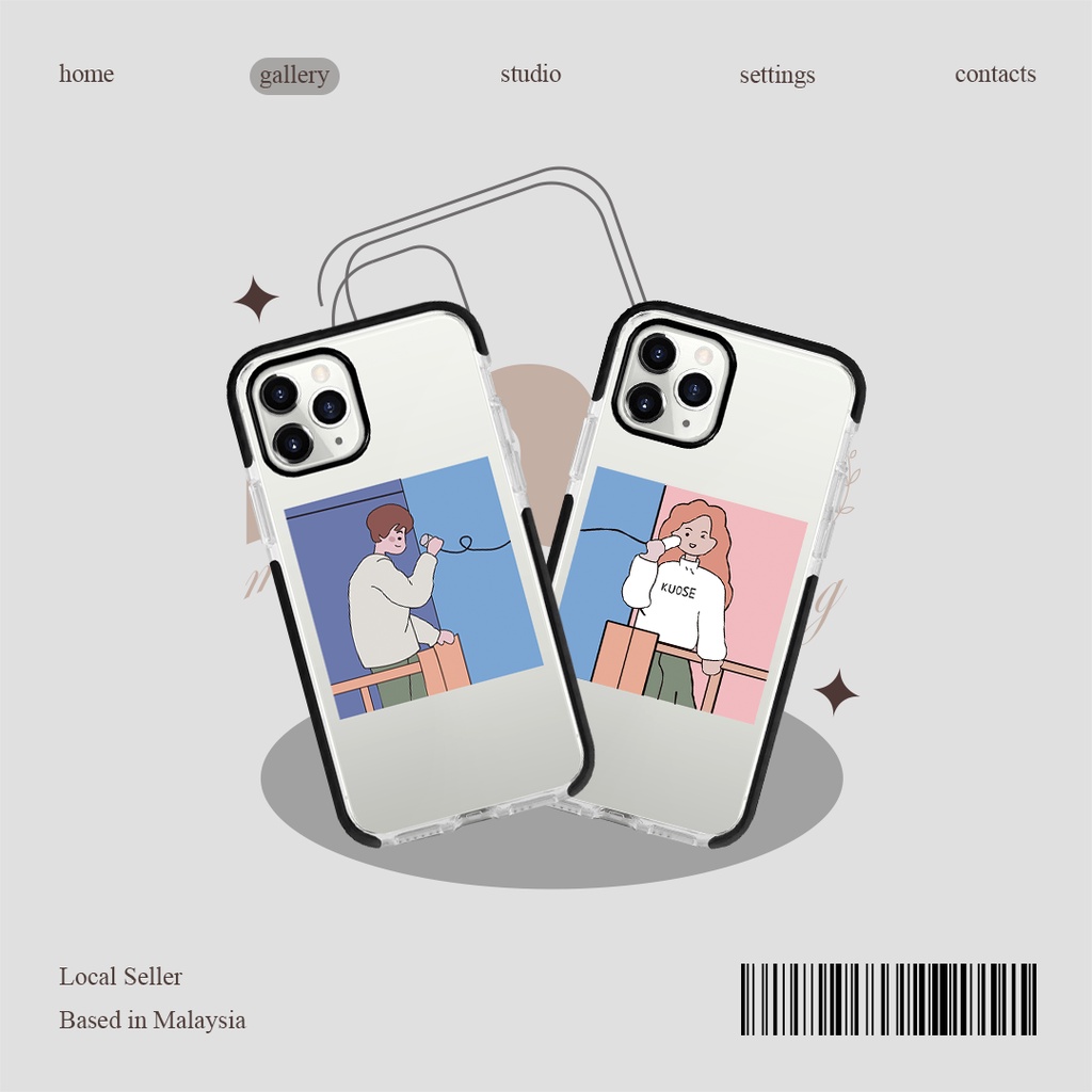 Case INS COUPLE (Black Border) Cute Ins Couple Case Casing 7 8 PLUS X ...