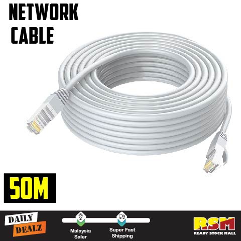 Network Cable Cat5e RJ45 Ethernet LAN Network Cable 50M/Kabel Rangkaian ...