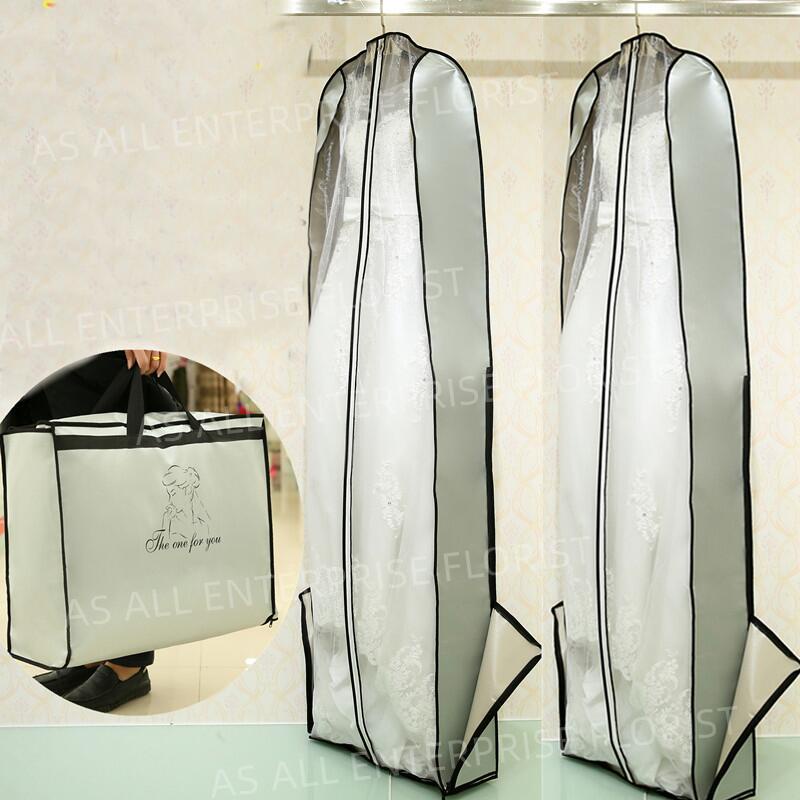 Dress Cover Long Bridal Wedding Dresses Gown Zip Clothes Storage Bag ...