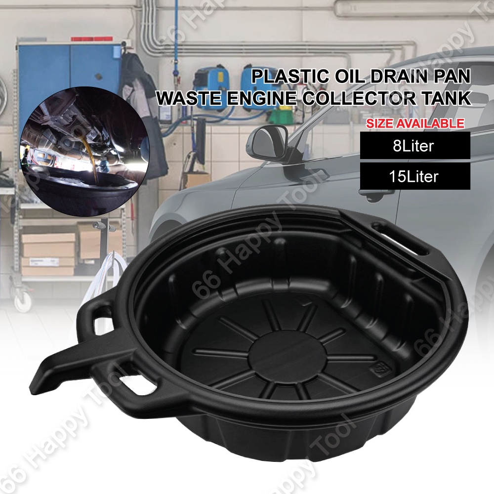 Plastic Oil Drain Pan Waste Engine Collector Tank 8L & 15L Fuel Fluid ...