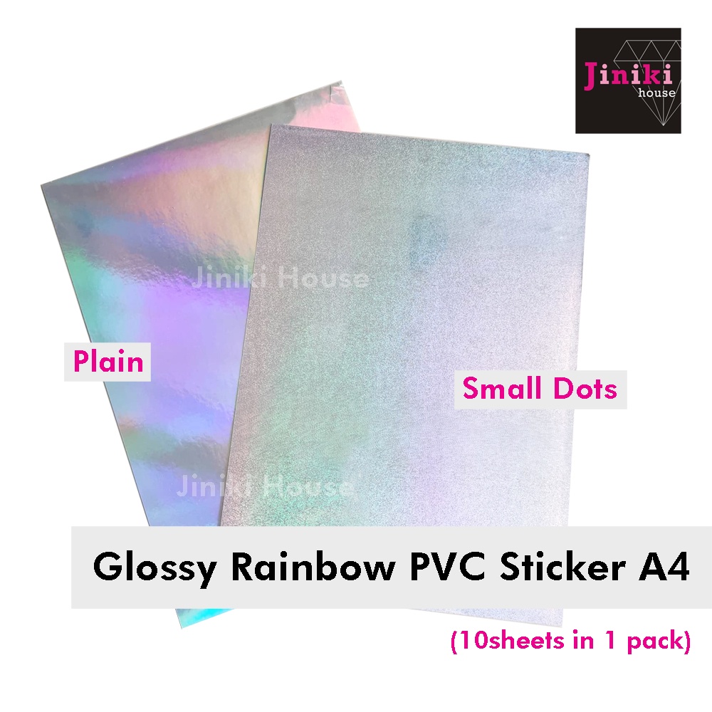 Glossy Rainbow PVC Sticker A4 Plain Small Dots Ready Stock | Shopee ...