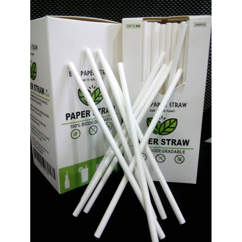 Paper Straw (RM0.05/pc) - 250PCS/BOX (Borong Harga) certified | Shopee ...