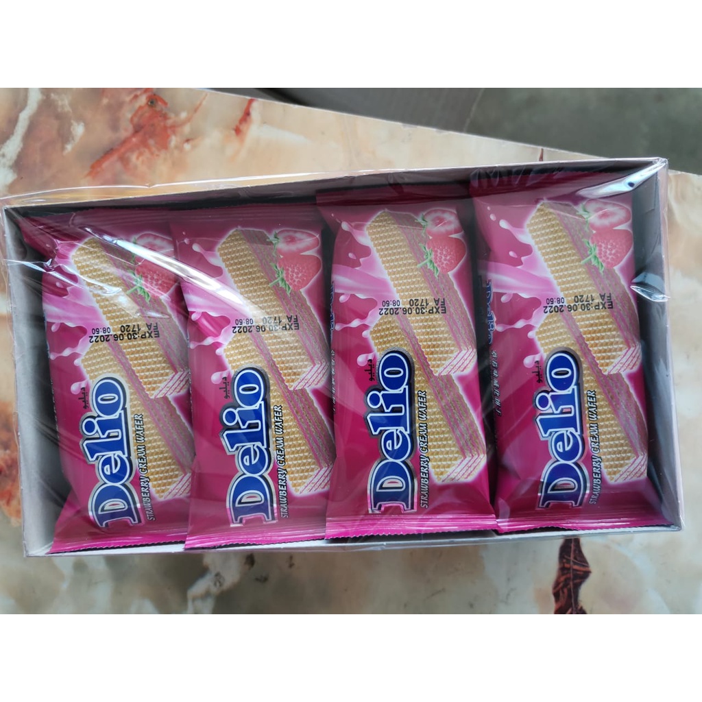 Delio Strawberry Cream wafer 24pcsx16g | Shopee Malaysia