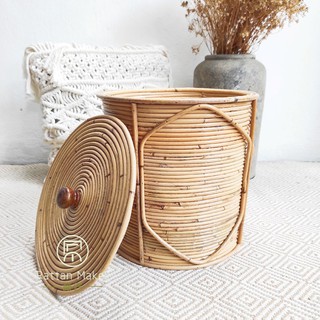 Rattan Dustbin / Tong Sampah Rotan / Interior Bin / Handmade Product / Made in Malaysia / Rattan ...