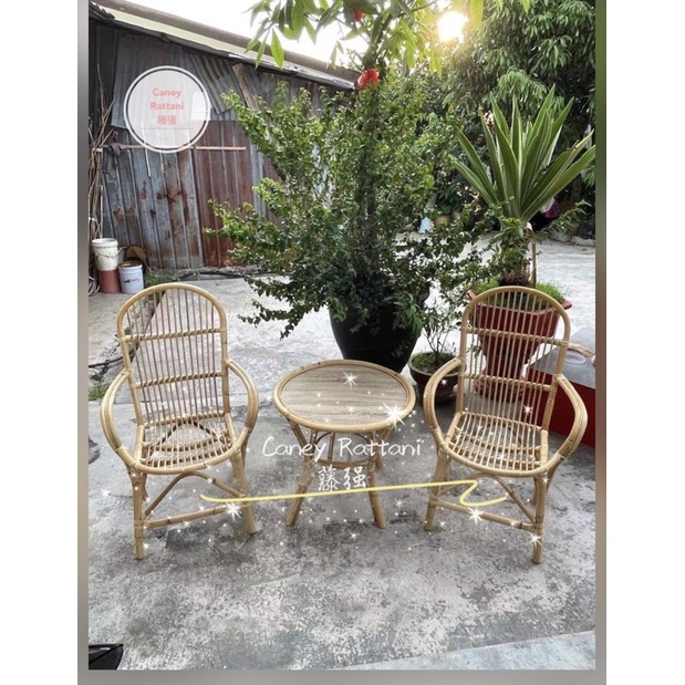 [Bundle Set 3] Kerusi Rotan Set / Armrest Rattan Chair Set / 藤椅 ...