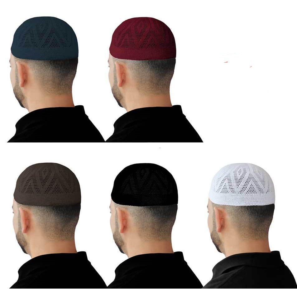 KOPIAH TURKEY Kait Cap Free Size MUSLIM UMRAH HAJI pakaian ibadah ...