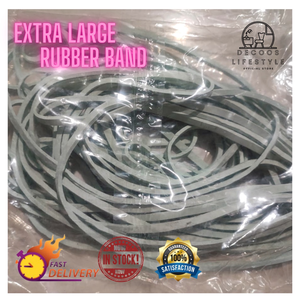 100g Extra Large 8 Inch White Rubber Band Elastic Getah Besar Getah ...