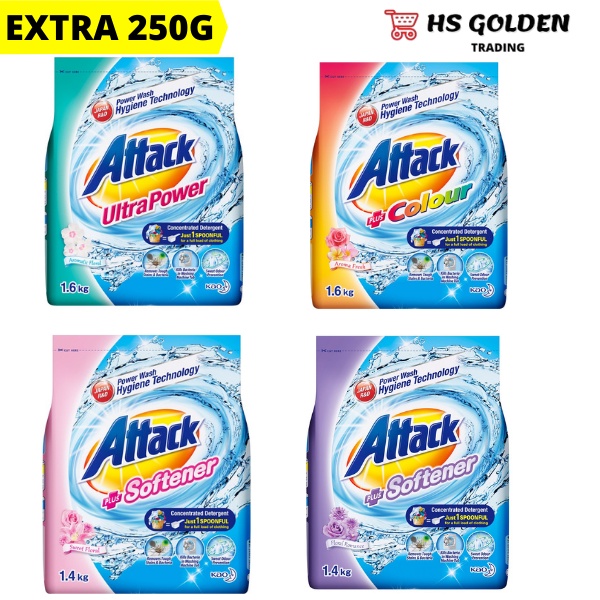 ATTACK Concentrate Detergent Powder (ATK) - 1400g / 1600g (EXTRA 250G ...