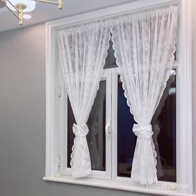 Stail Korea Taman Renda Kasa Putih Langsir Langsir Ruang Tamu Balkoni ...