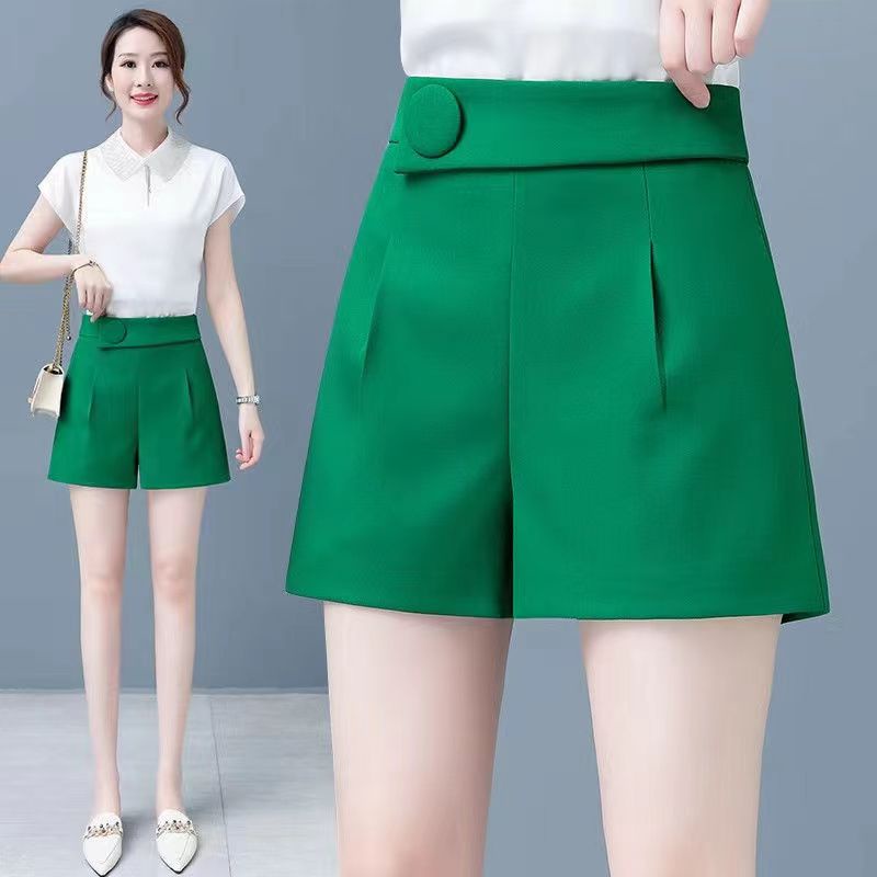 Fashion Summer Short Pants Elegant Elastic Waist Plus Size Women Wide ...