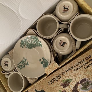 Traditional Chinese Floral Coffee Kopi / Vintage Kopitiam Green Flower ...