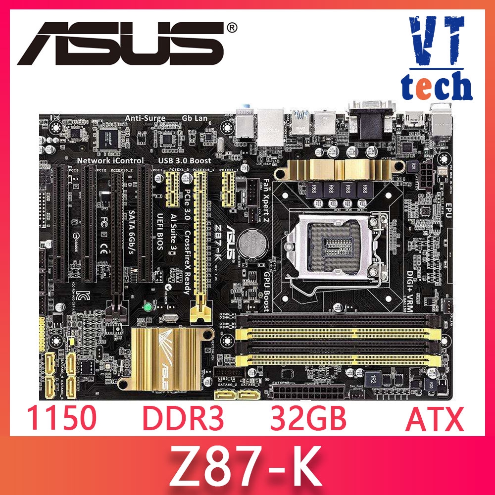 Original ASUS Z87 K C Z87 PLUS Z87 PRO DDR3 LGA 1150 DDR3 For I3 I5