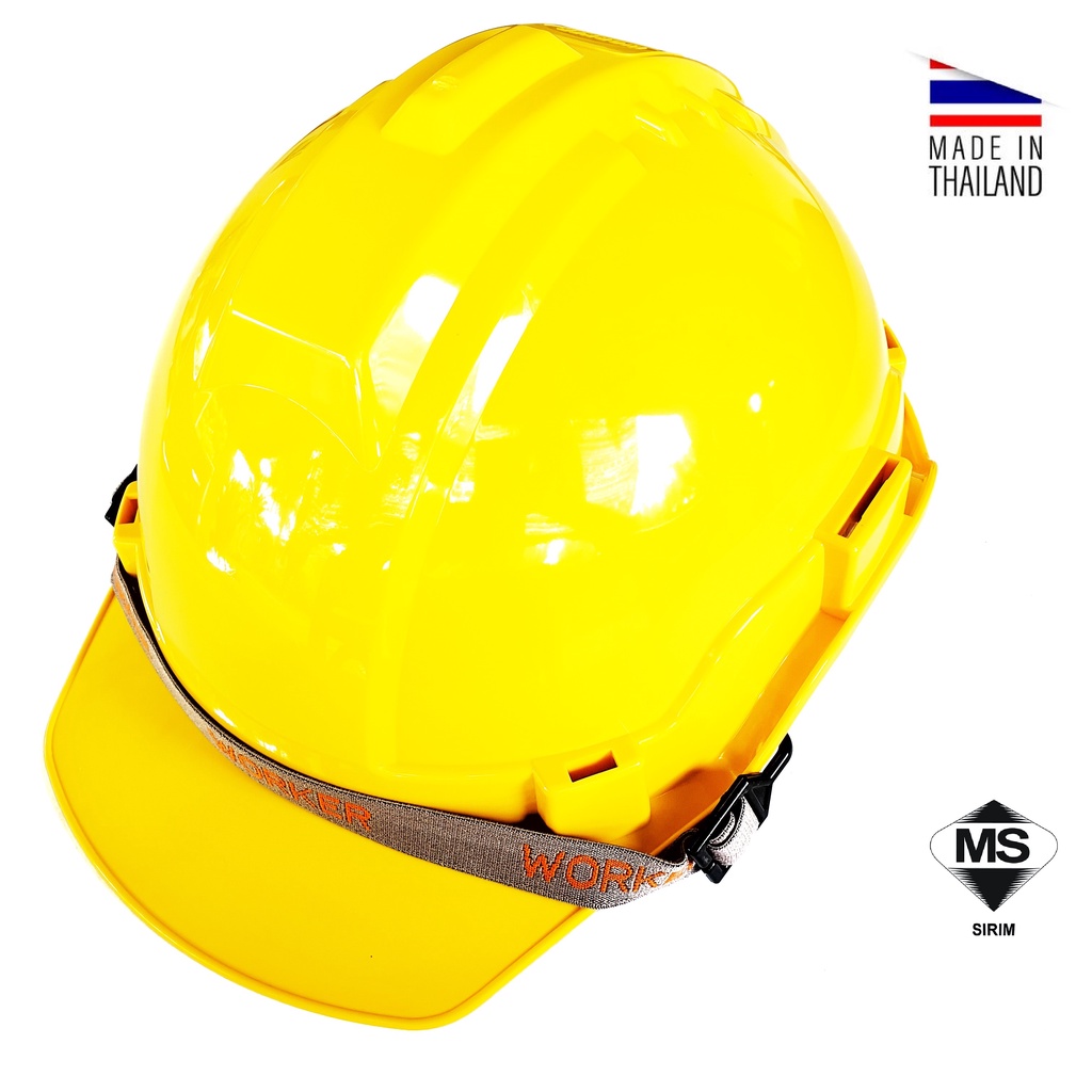 Worker Yellow Safety Helmet Sirim Certified Made In Thailand | Shopee ...