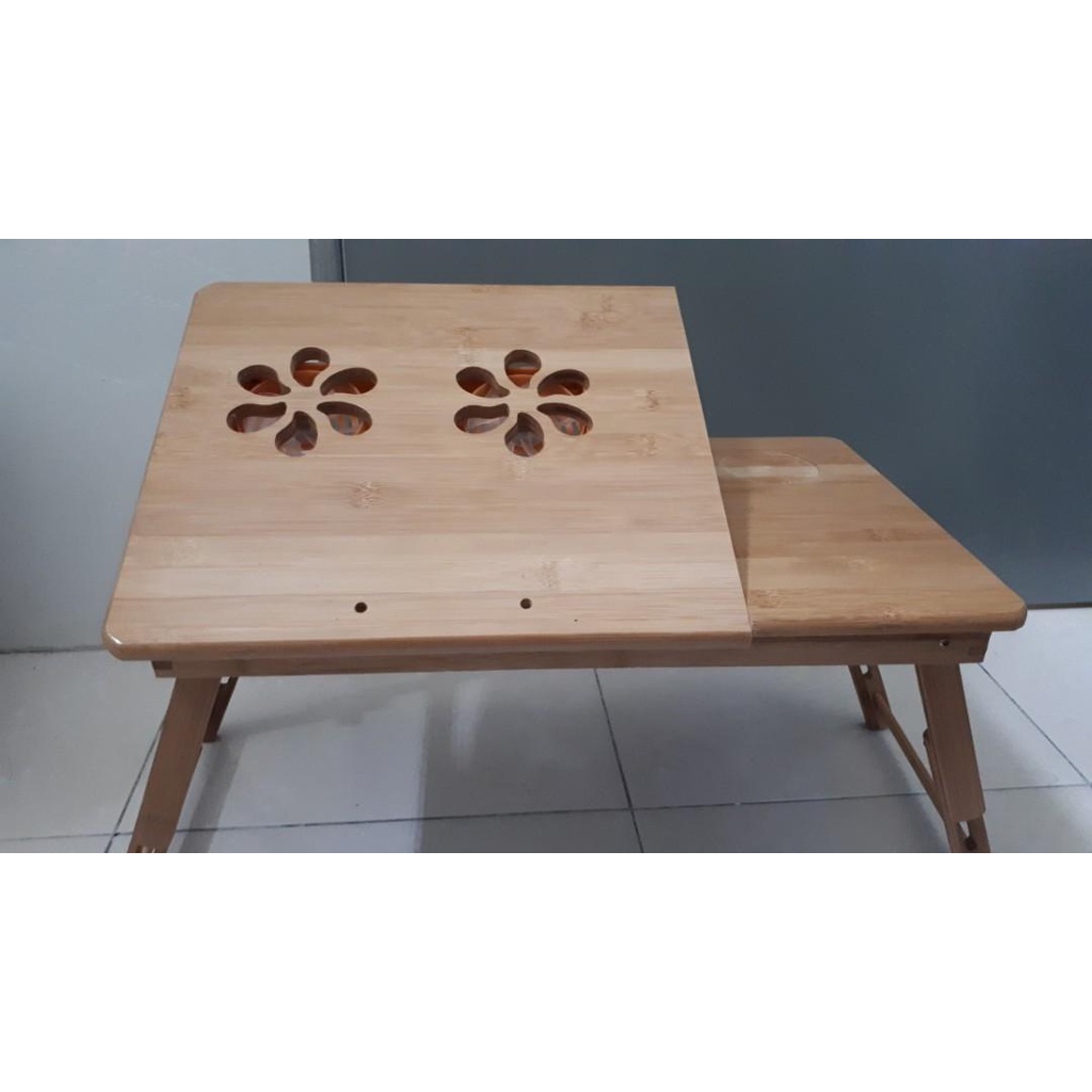 Bamboo Foldable Adjustable Laptop Table | Shopee Malaysia