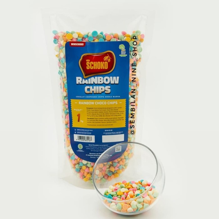 Schoko CHIPS RAINBOW 250 GRAM Chocochips Colorful Choco Chip Halal ...