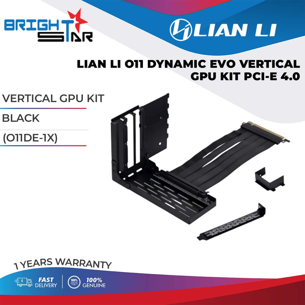 LIAN LI O11 DYNAMIC EVO VERTICAL GPU KIT PCI-E 4.0 WHITE/BLACK VERTICAL ...