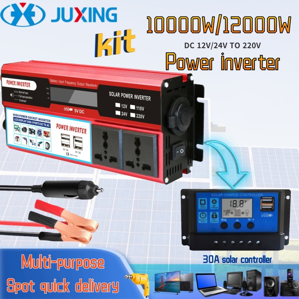 JUXING Power Inverter System Kit 12000W/10000W And 30A Solar Controller ...