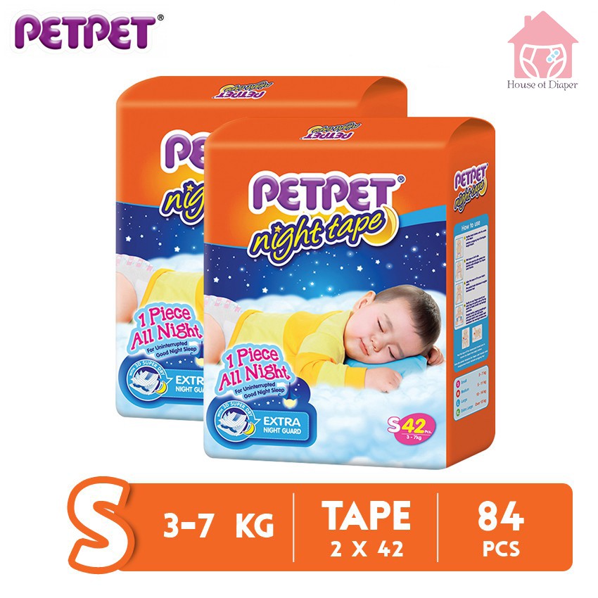 PETPET Night Tape Diaper Jumbo Packs (2Packs) | Shopee Malaysia