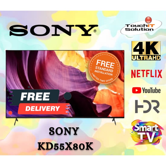 Sony 55 Inch X80K 4K Ultra HD High Dynamic Range (HDR) Smart TV (Google ...