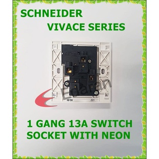 SCHNEIDER VIVACE KB15N 13A 250V 1G SWITCH SOCKET WITH NEON | Shopee ...