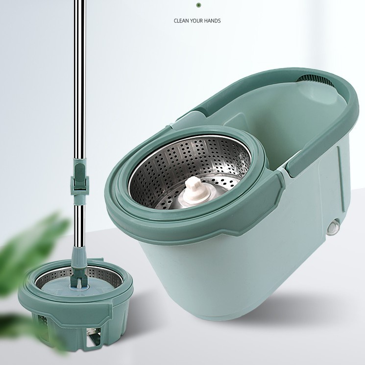 Mop Lantai Dengan Baldi Set / Flat 360 Microfiber Rotating Spin Magic ...