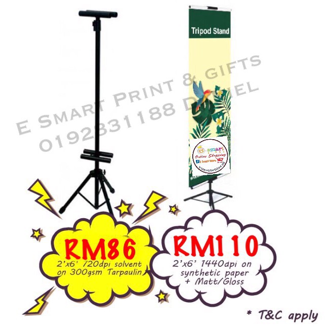 Bunting 2x6 + Tripod Stand Printing | Shopee Malaysia