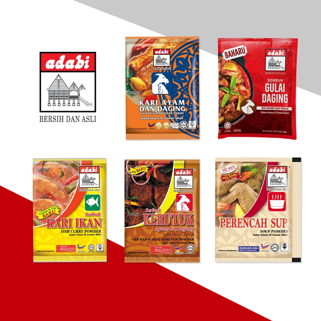 Serbuk Adabi, Pelbagai Rempah Adabi, Rempah Kari Daging & Ayam, Rempah ...