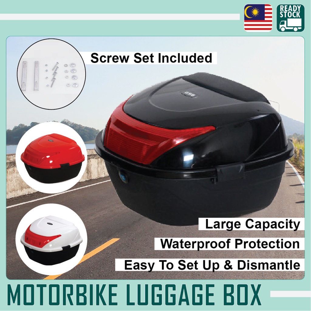 GSB Box Motor Motorcycle Givi Top helmet Box Trunk 47L Motorsikal Kotak ...