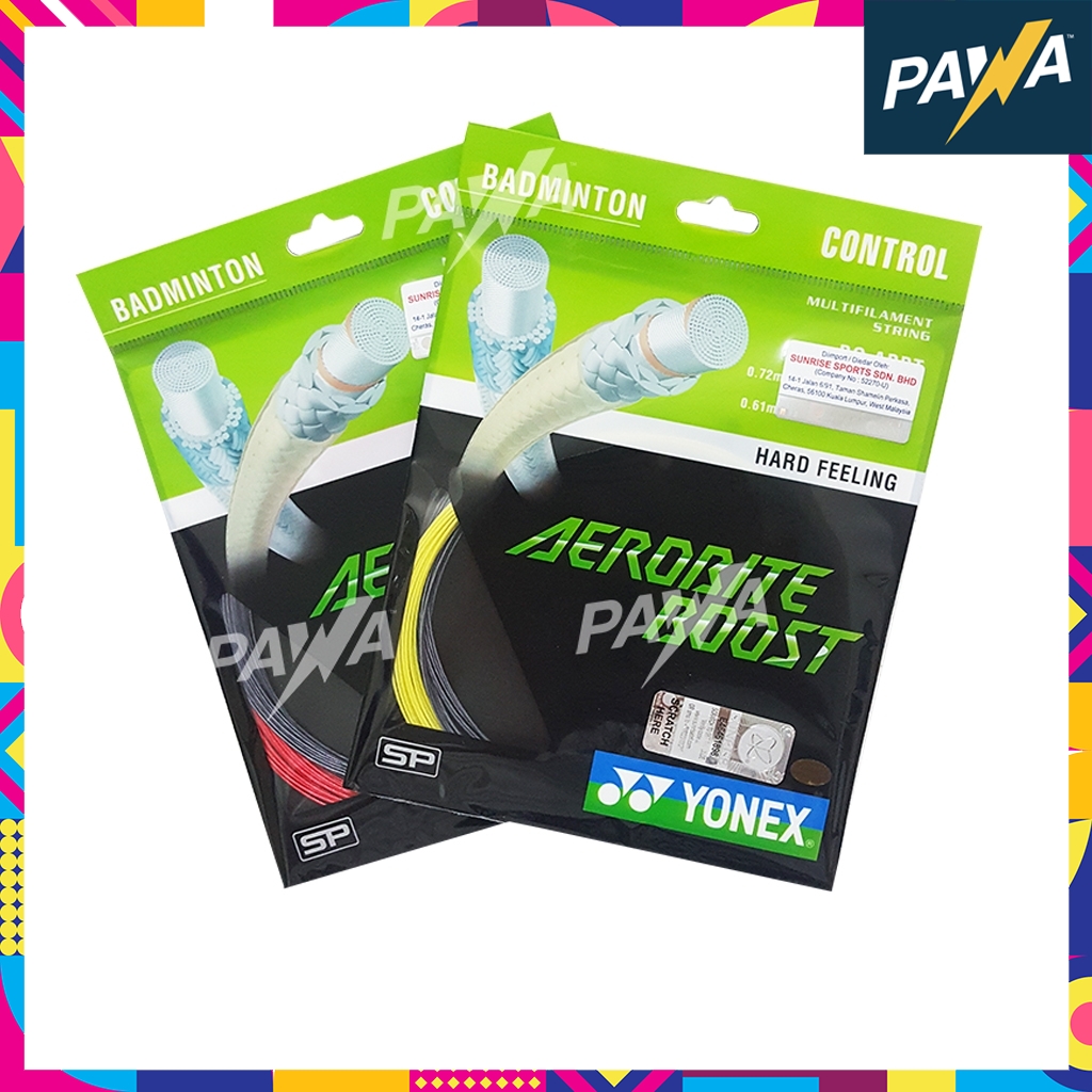 Yonex Aerobite Boost Badminton String Hybrid 0.72mm + 0.61mm (100% ...