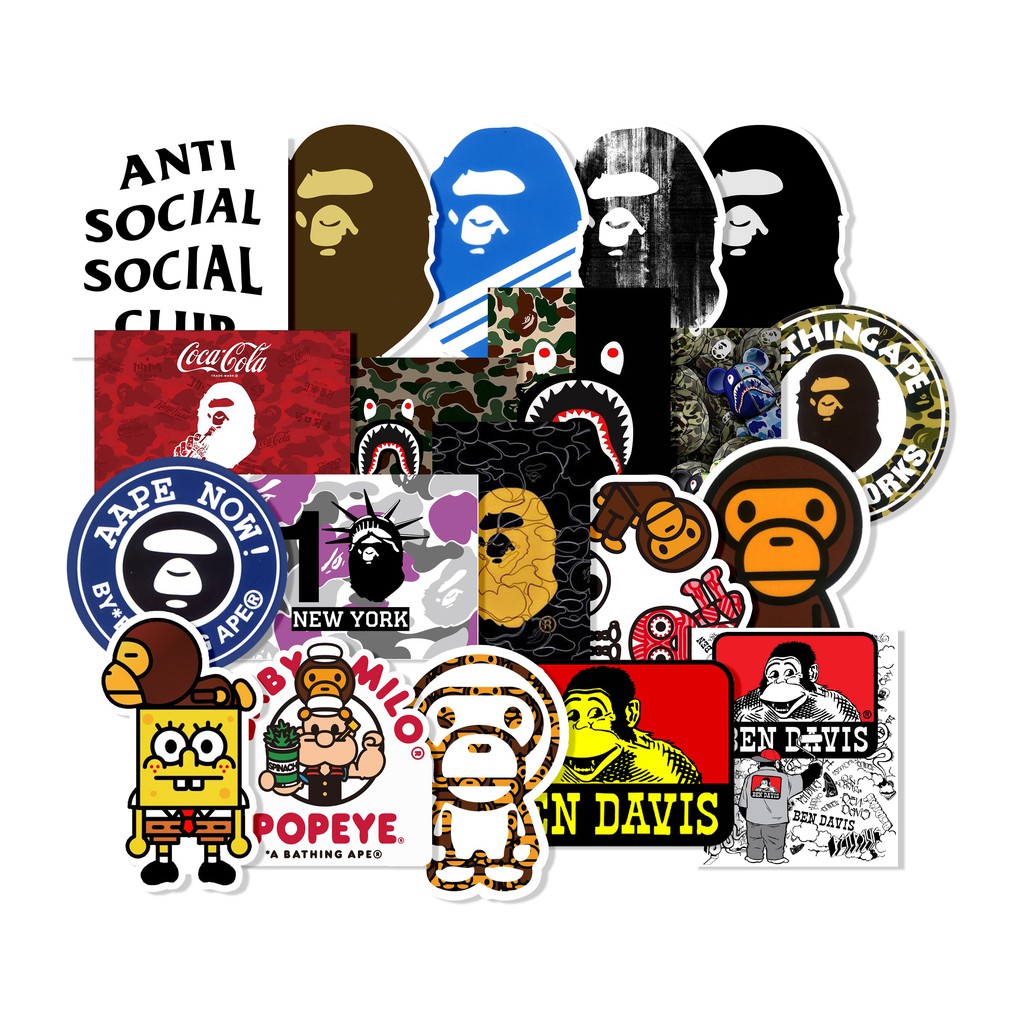 Sticker Brand (3) Anti Social Social Club / A Bathing Ape ( Bape ...