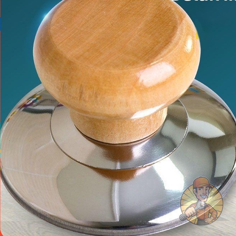 Universal Wood Cook Pan Lid Knob Handle Anti-Scald Lid Handle Pot ...