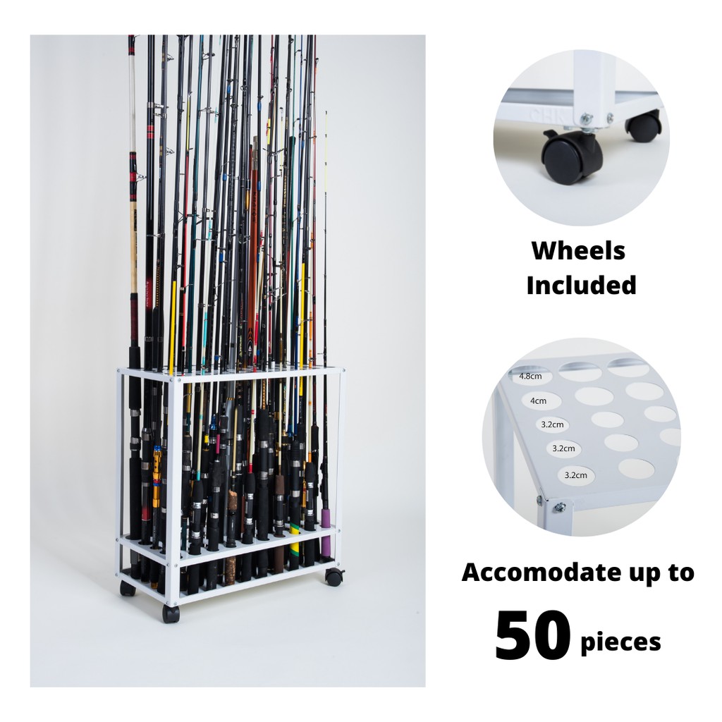 Fishing Rod Storage Rack Rod Holder Rak Pancing Rak Joran Pancing ...