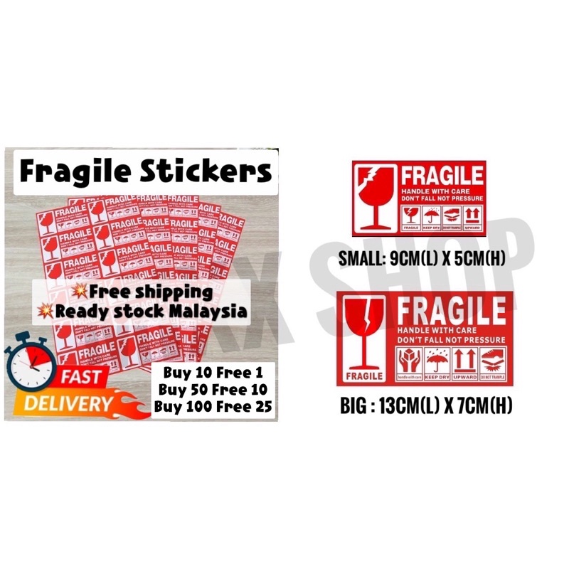 Fragile Sticker mudah pecah 1pcs 100pcs 1000pcs Sticker mudah pecah ...