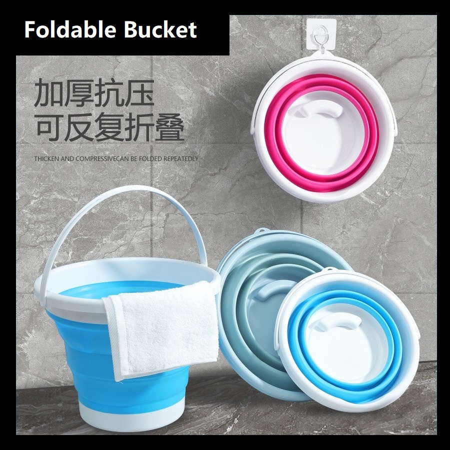 Foldable Water Bucket Portable Home Round Folding Bucket Portable ...