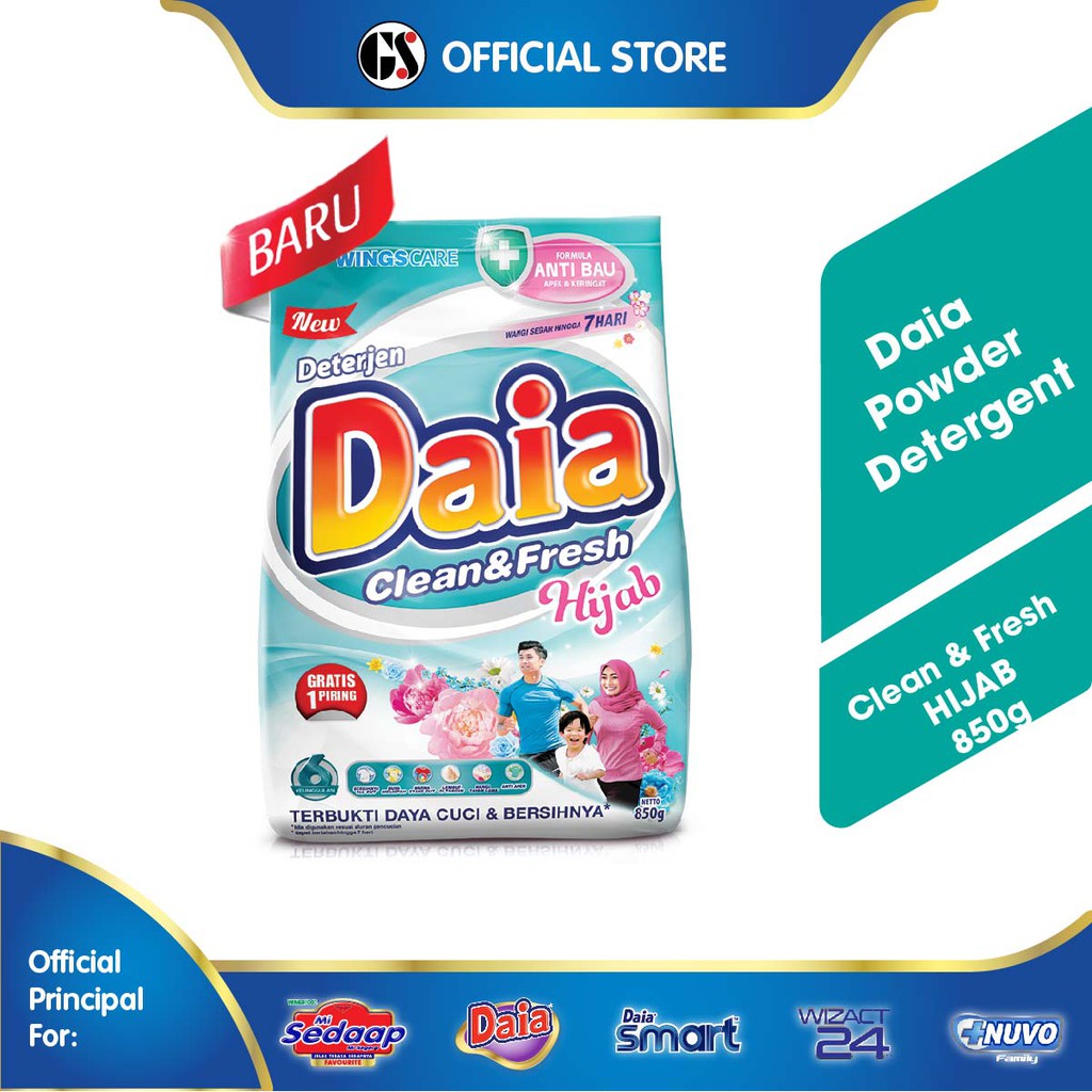 Daia Powder Detergent Clean & Fresh Hijab 850g x 1 | Shopee Malaysia